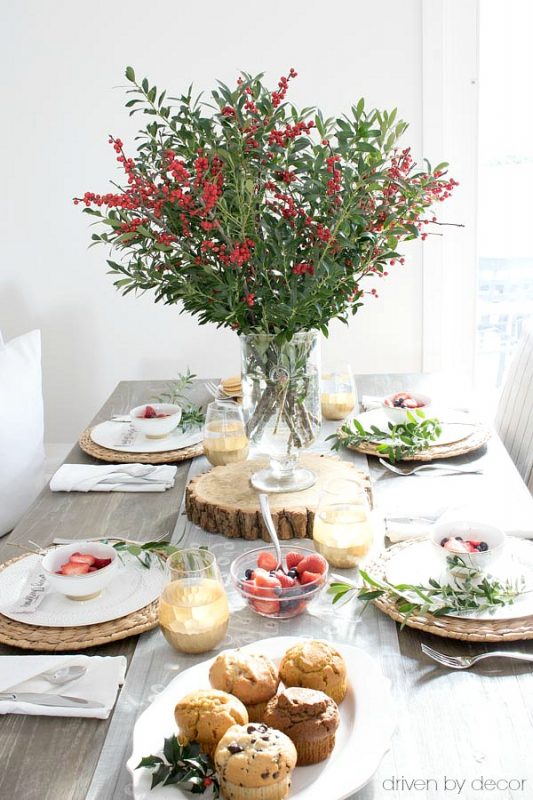 Simple Ideas for Decorating a Christmas Brunch Table - Driven by Decor