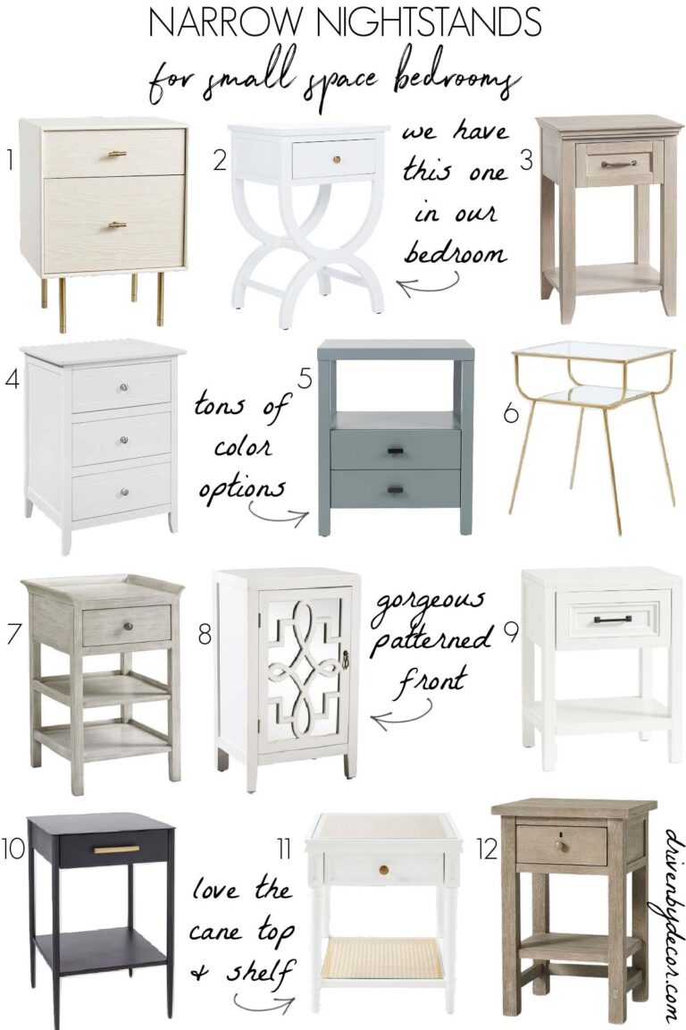 Favorite Narrow Nightstands for Small Space Bedrooms! - Driven by Decor