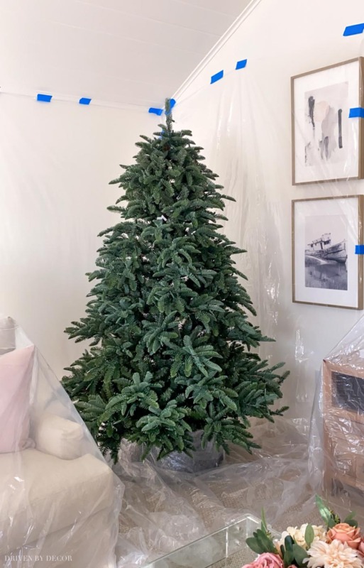 How to Flock a Christmas Tree Step by Step! - Driven by Decor