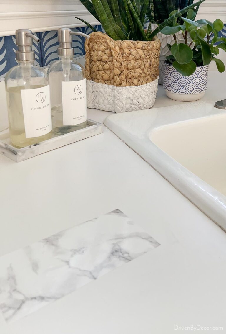 Marble Contact Paper Countertops: A Simple DIY to Cover Ugly Counters ...