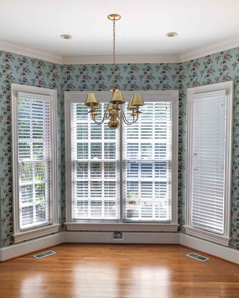 Breakfast Nook "Before" & "After" + How to Hang Curtains in a Bay ...